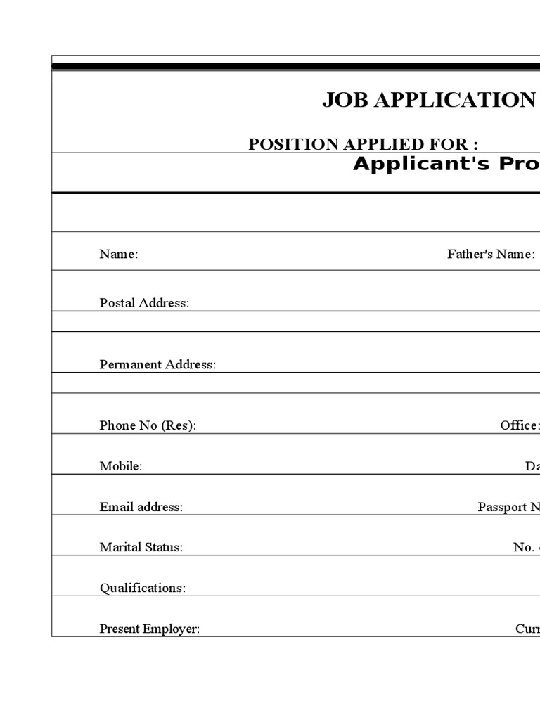Job Form | PDF