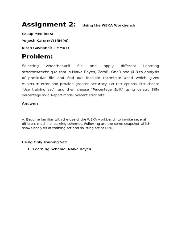 Assignment 2 Weka | PDF