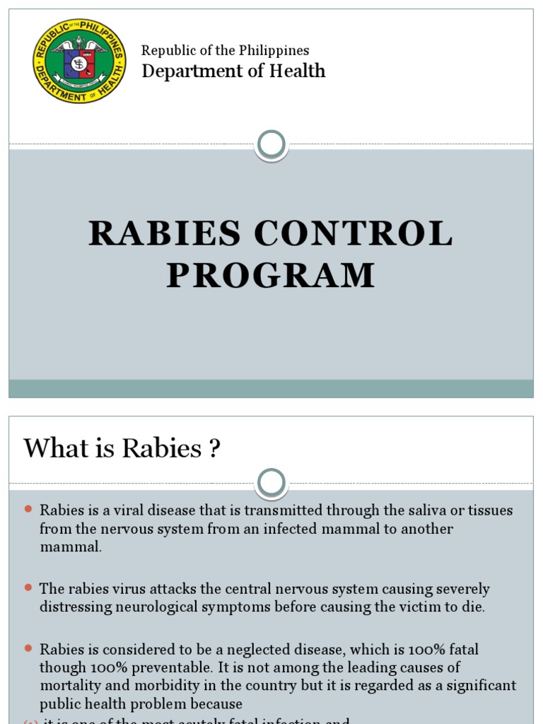 RABIES CONTROL PROGRAM BY DOH | Rabies | Microbiology