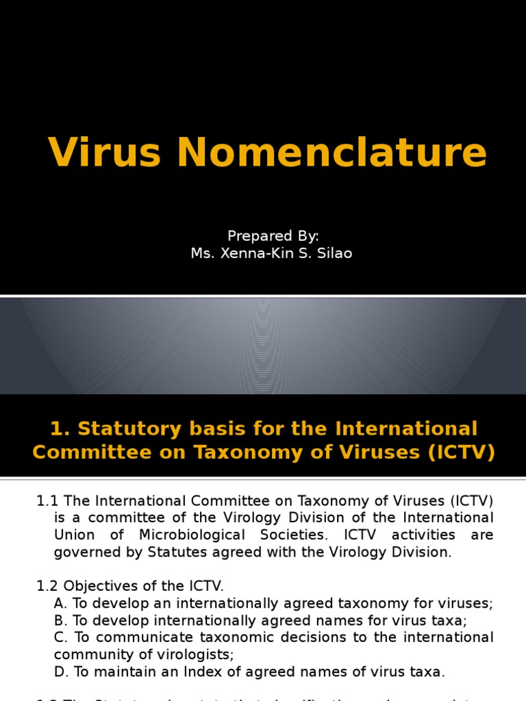 The International Code of Virus Classification and Nomenclature | PDF ...