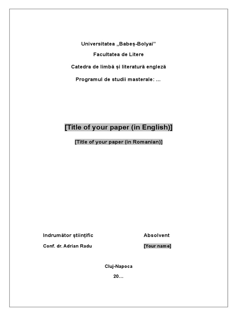 MA Dissertation Paper Template | PDF