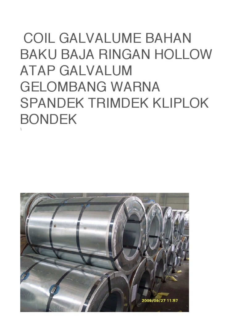 Coil Galvalume Bahan Baku Baja Ringan Hollow Atap Galvalum Gelombang ...