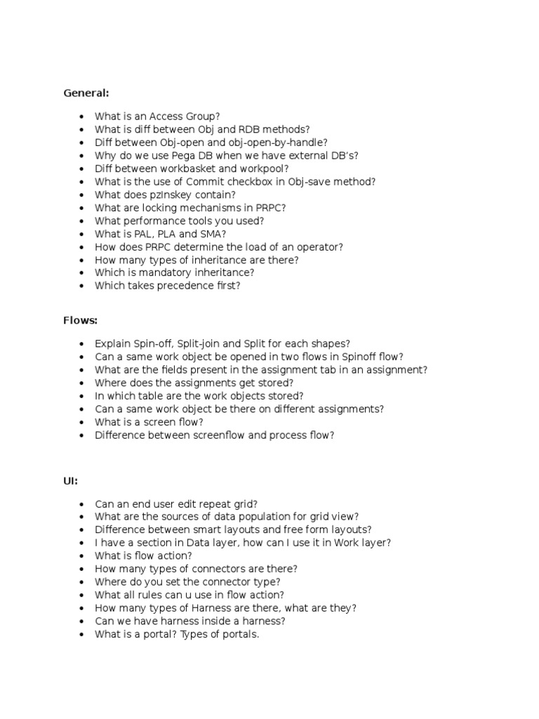 Pega Interview Questions | PDF | Xml | Scope (Computer Science)