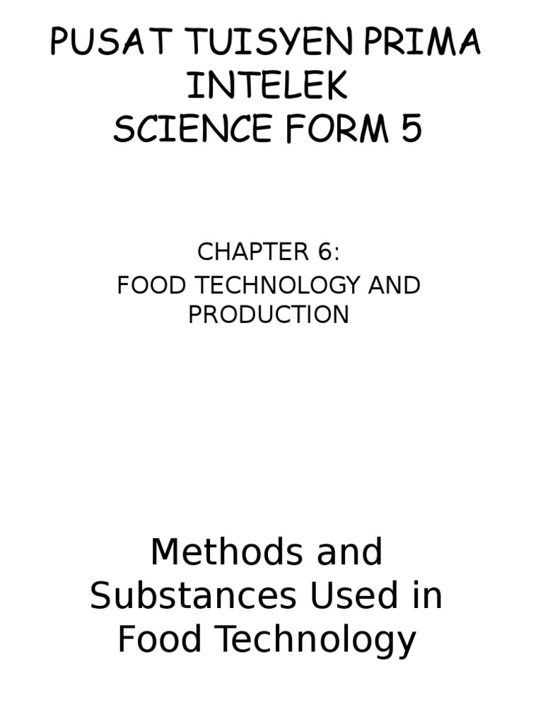 Science Form 5 Chapter 6 | PDF | Food Preservation | Foods