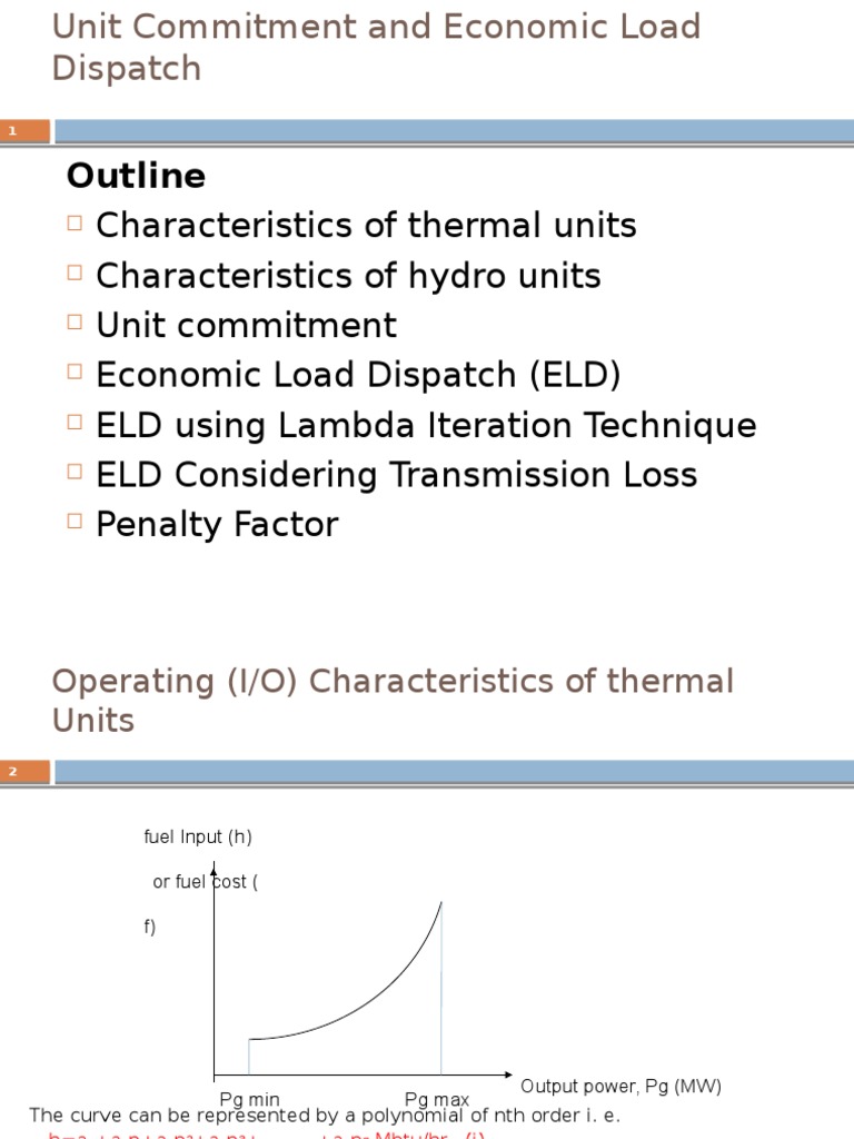 Lecture 2 & 3 Unit Commitment and ELD | PDF | Time Complexity | Equations