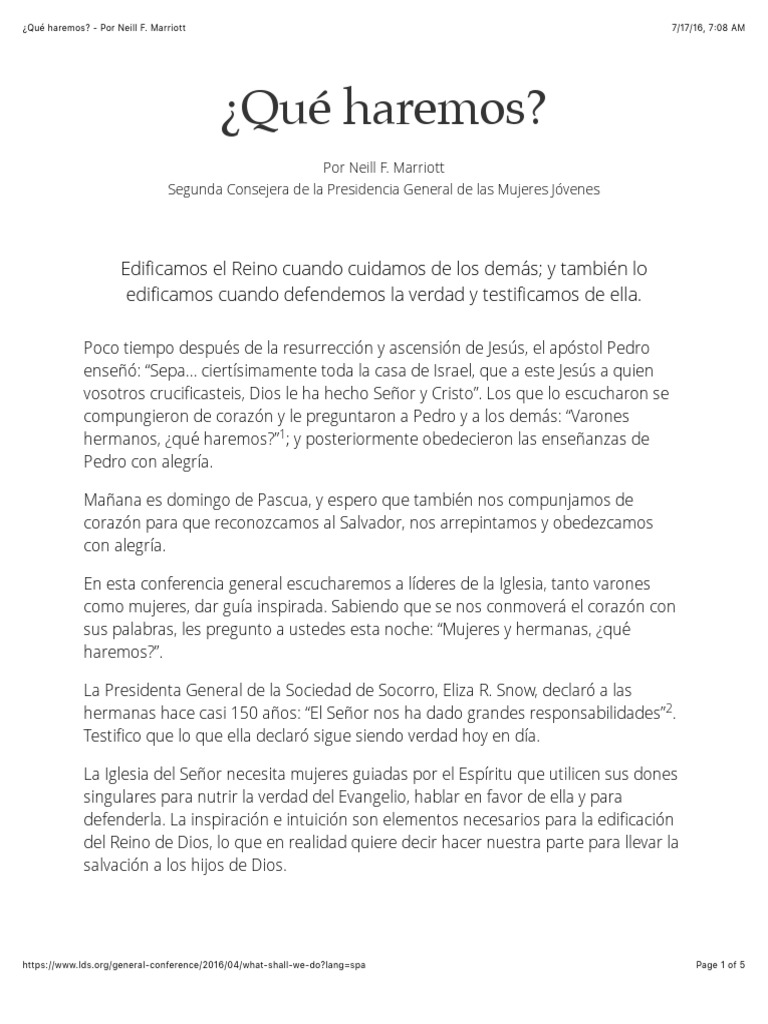 ¿Qué haremos? - Por Neill F. Marriott | PDF | Cristo (título) | Salvación