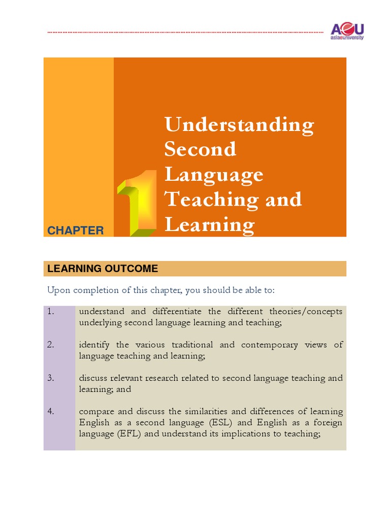 Chapter 1-Understanding Second Language Teaching and Learning | PDF ...
