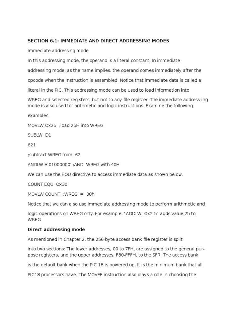 Addressing Mode Pic | PDF | Electronic Engineering | Central Processing Unit