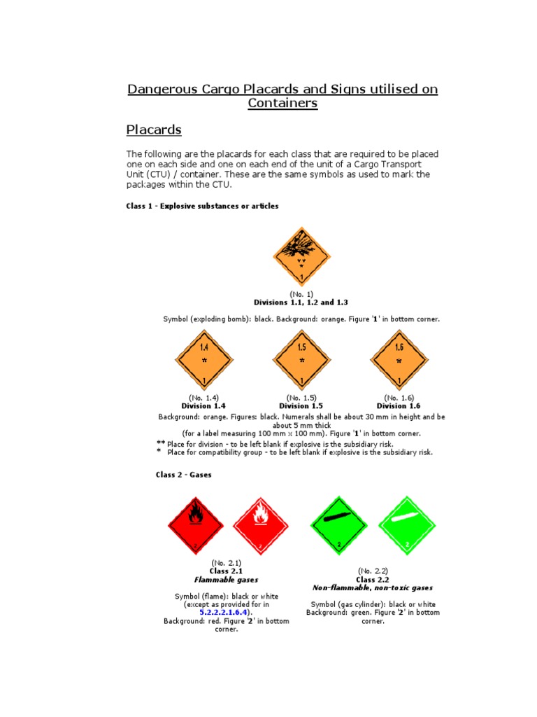 IMDG Placards | Dangerous Goods | Flammability