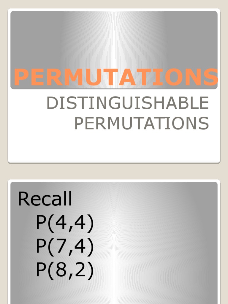Distinguishable Permutations | PDF