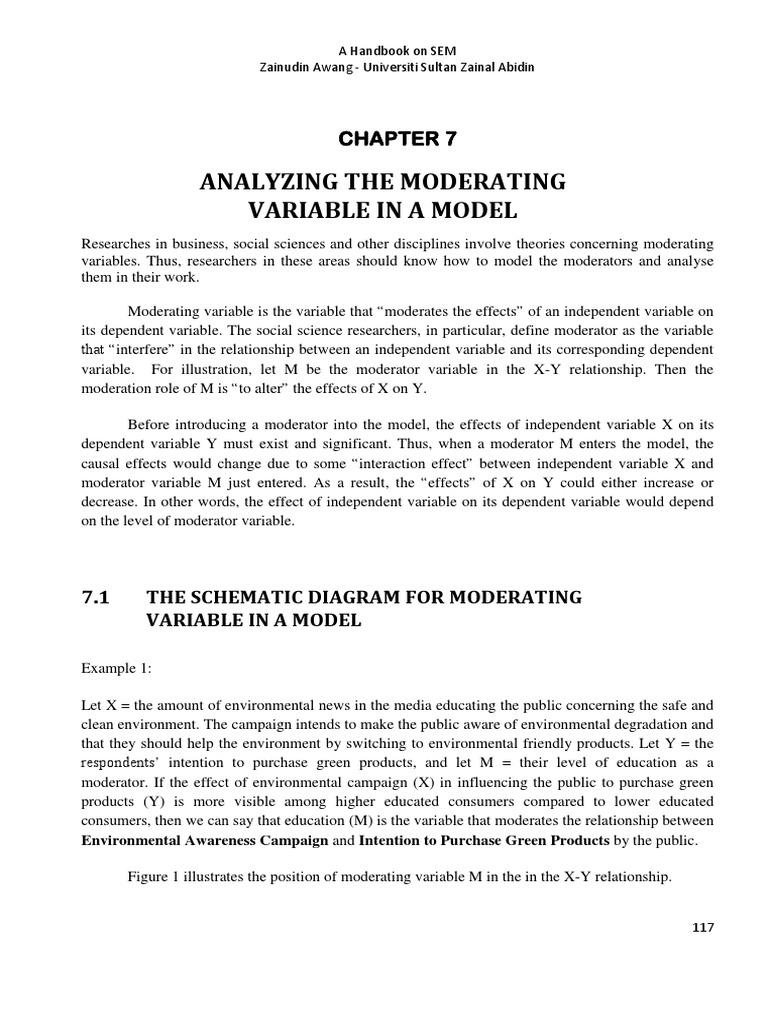 11 Chapter 7 Analyzing The Moderating Variable | PDF | Structural ...
