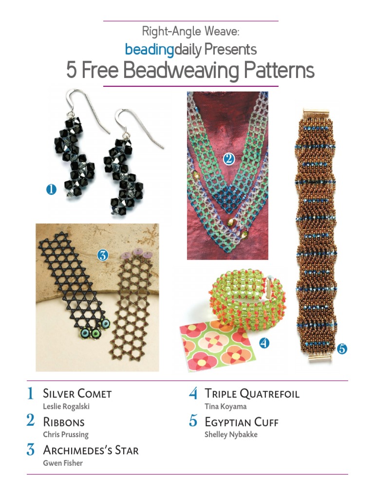 Beading Daily 5 Beadweaving Patterns PDF | PDF | Beadwork | Bead