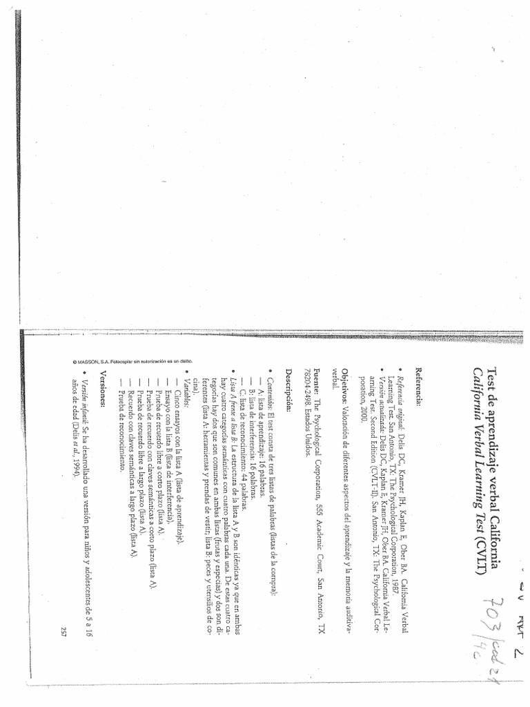 4.2 Test de Aprendizaje Verbal California