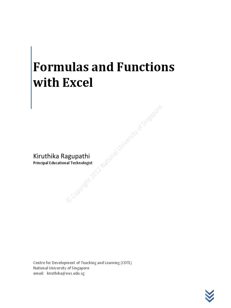 Excel Formulas and Functions Guide | PDF