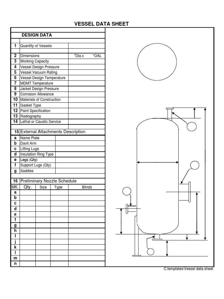 Vessel Data Sheet | PDF
