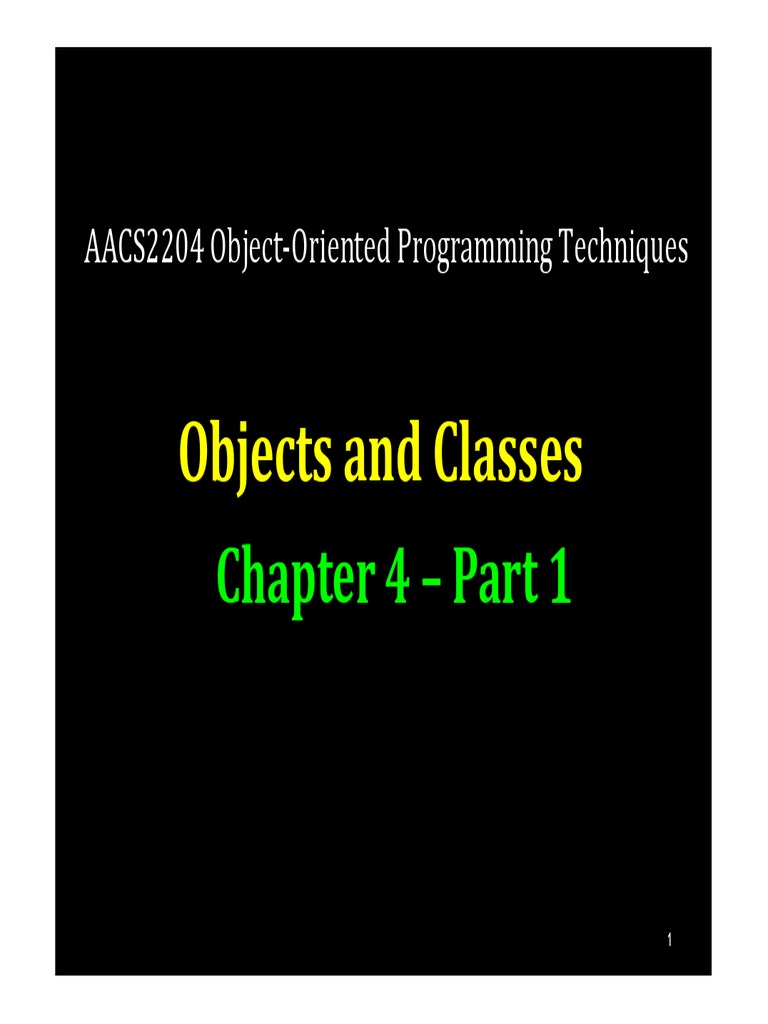 Chapter 4 Part 1 Pdf Constructor Object Oriented Programming Programming 