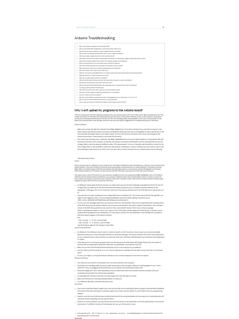 Arduino Troubleshooting Pdf Arduino Device Driver 4213