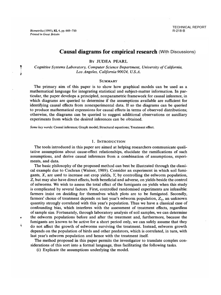 (1995) Pearl, J. Causal Diagrams For Empirical Research | PDF ...