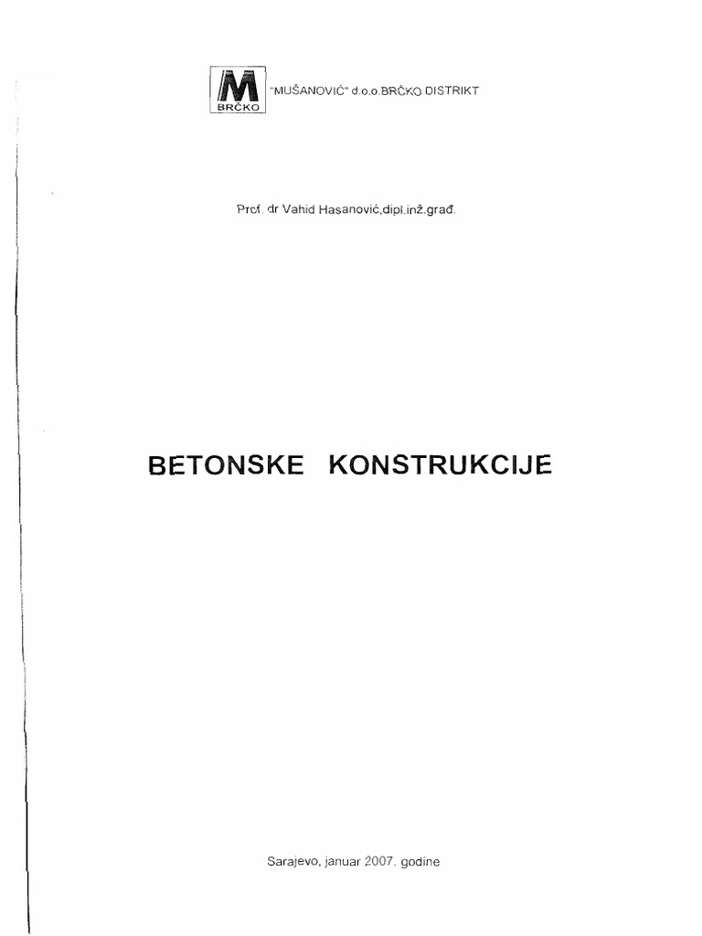 Betonske Konstrukcije I PDF | PDF