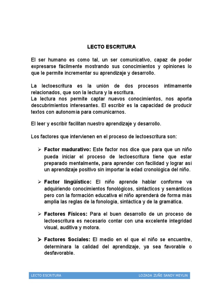 Lec Toes Cri Tura | PDF | Lectura (proceso) | Escritura