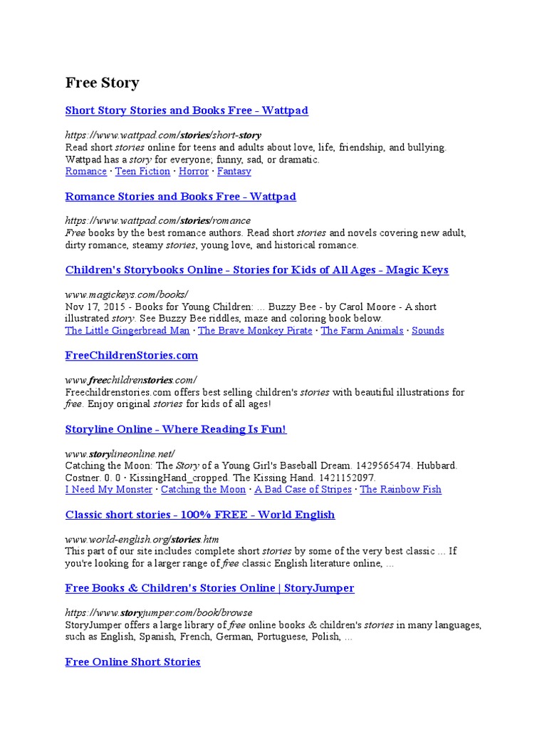 Free Story | PDF | Children's Literature | E Books