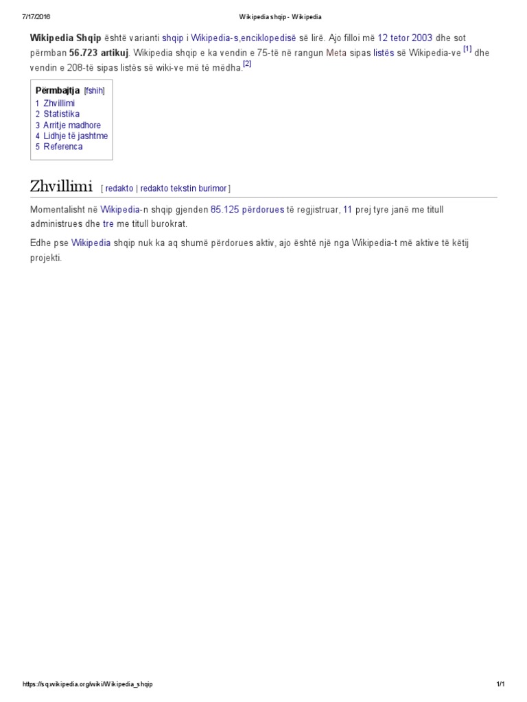 Wikipedia Shqip - Wikipedia | PDF