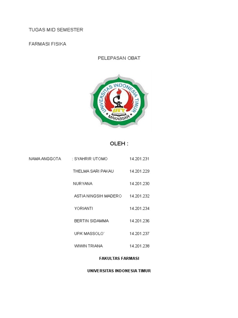 Pelepasan Obat | PDF
