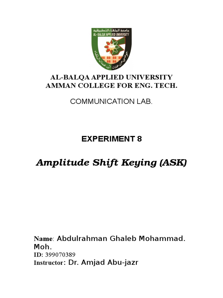 ASK2 | PDF | Detector (Radio) | Modulation