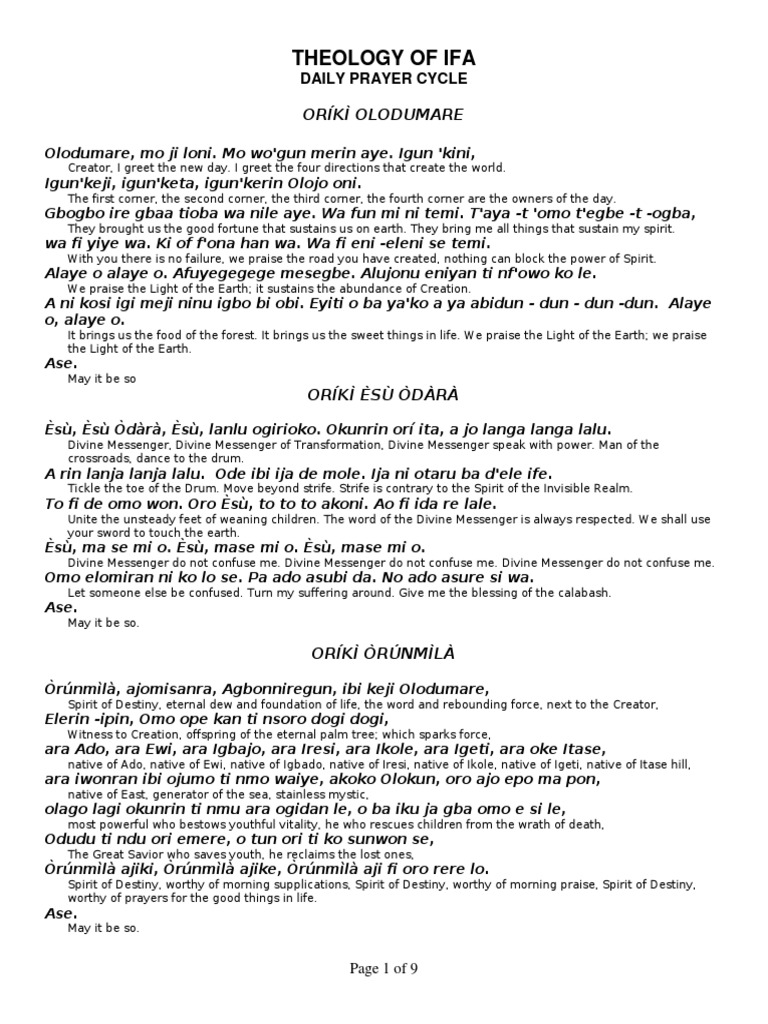 Awo Training Part 1 Prayer Cycle | PDF