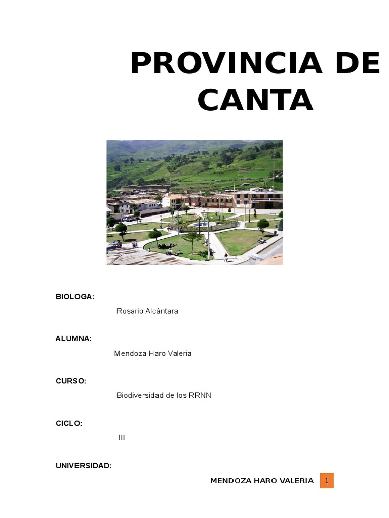 Provincia de Canta | PDF | Naturaleza