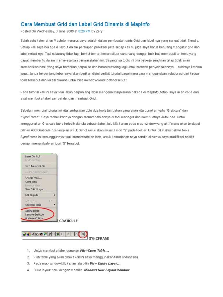 Cara Membuat Grid Dan Label Grid Dinamis Di MapInfo | PDF