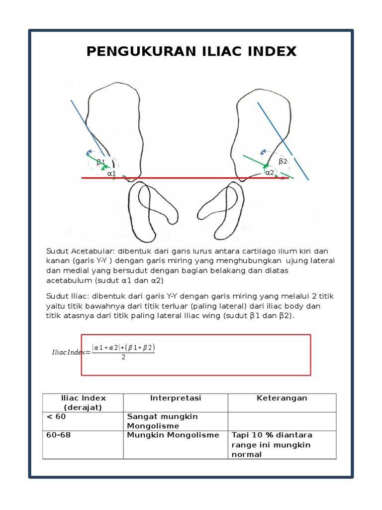 Pengukuran Iliac Index untuk Diagnosa Mongolisme | PDF