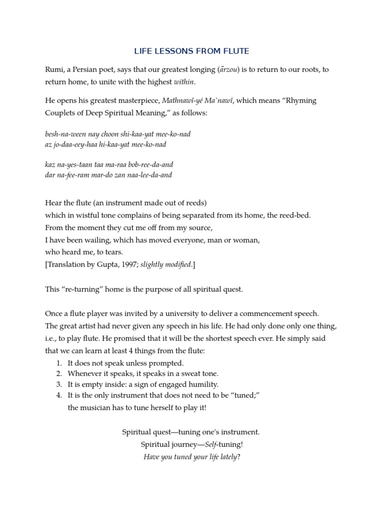 Life Lessons from the Flute | PDF