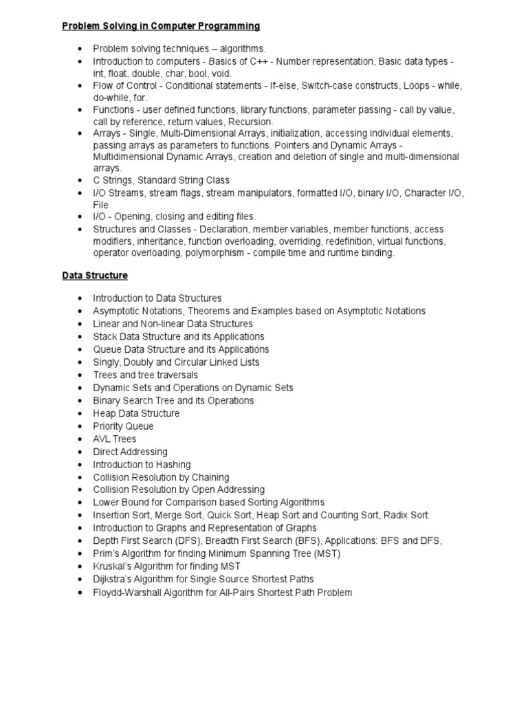 Problem Solving In Computer Programming PDF Array Data Structure 
