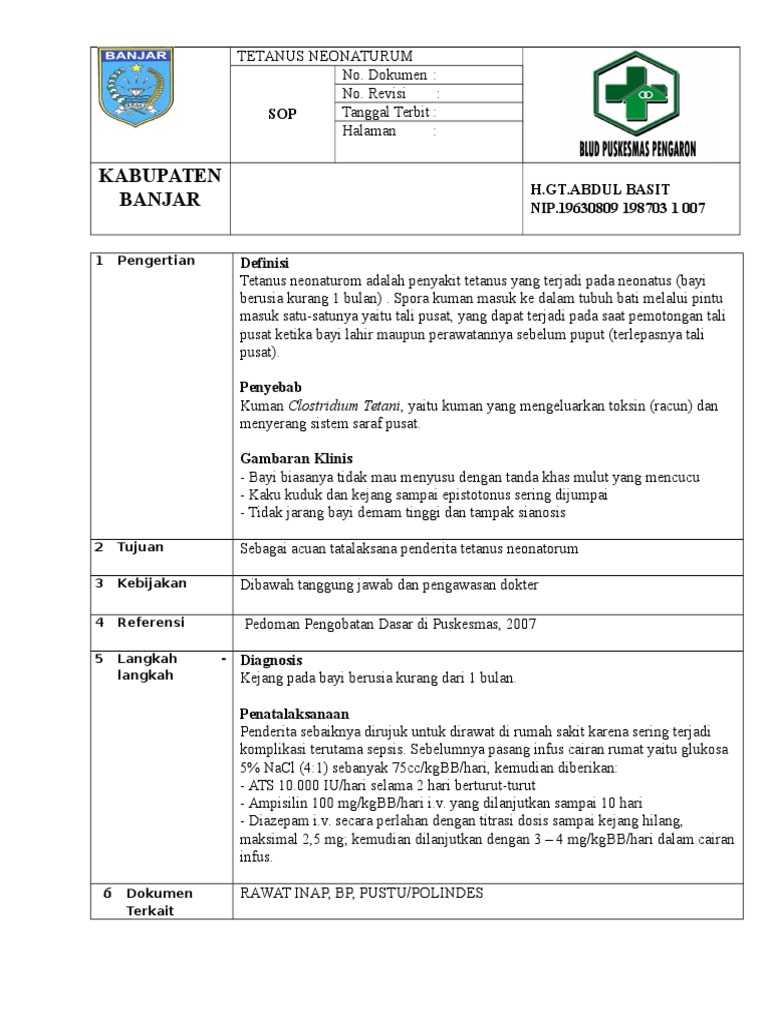 88 Sop Tetanus Neonatorum | PDF