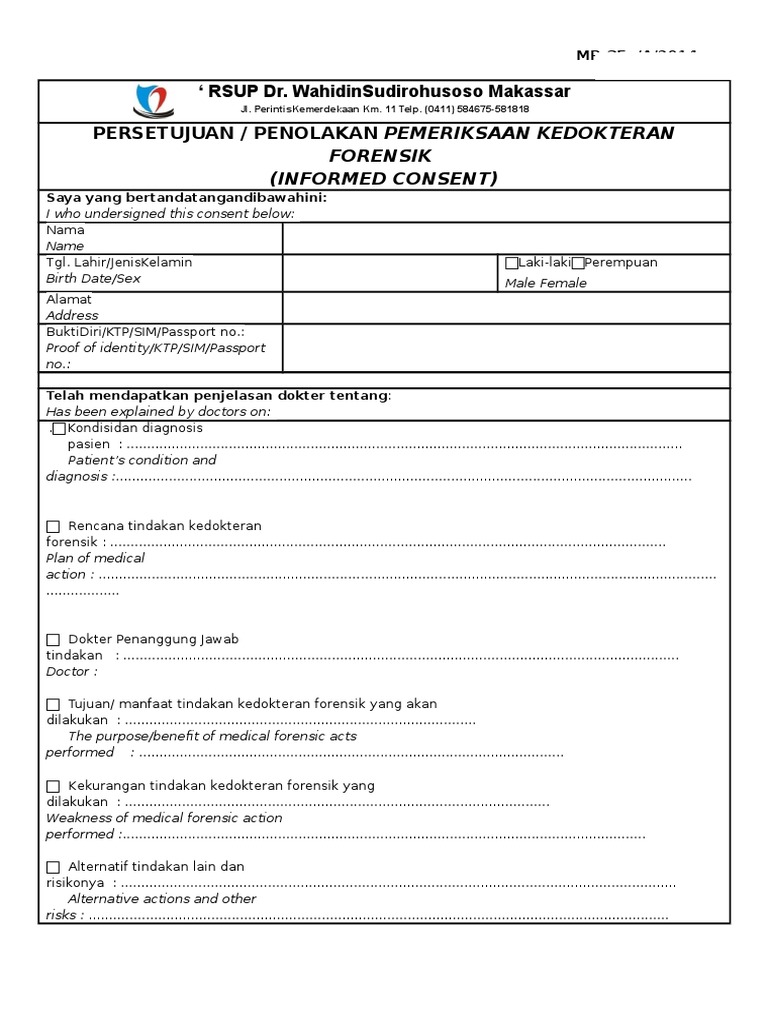 Informed Consent Forensik Klinik | PDF