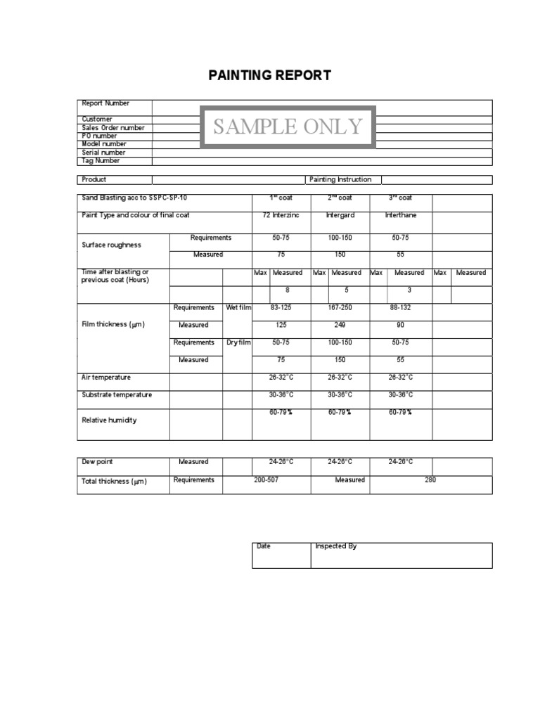 Sample Painting Report | PDF