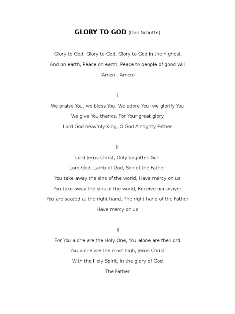 Glory To God | PDF