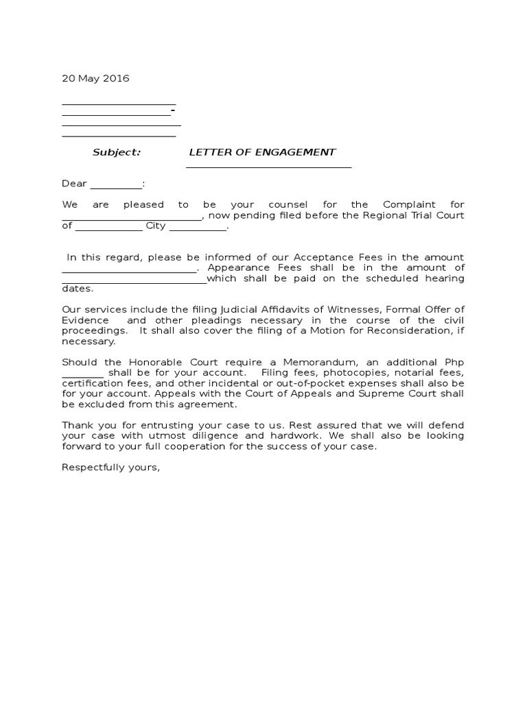 Subject: Letter of Engagement | PDF