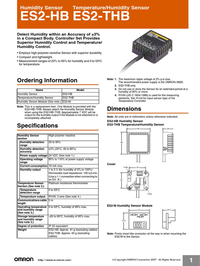 Omron Temperature & Humidity Sensor | Air Conditioning | Technology