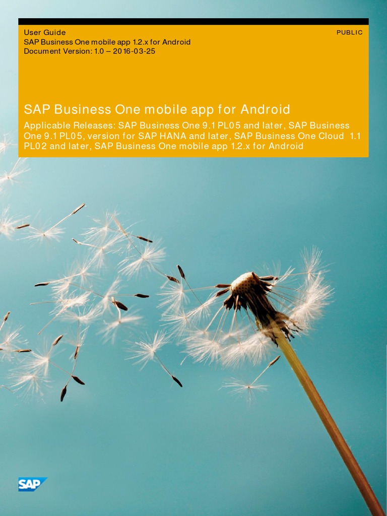 SAP Business One Mobile App 1.2.x For Android Document Version: 1.0 ...