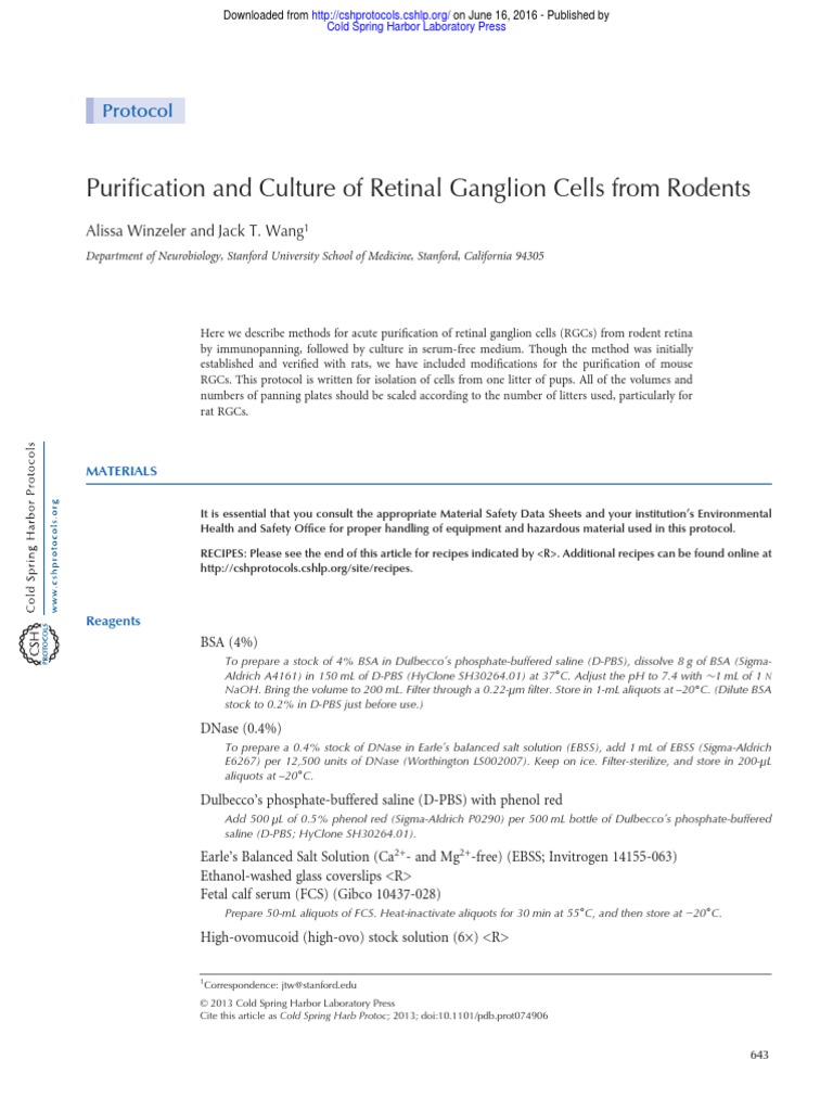 CSH Protocol | PDF | Cell Biology | Chemistry