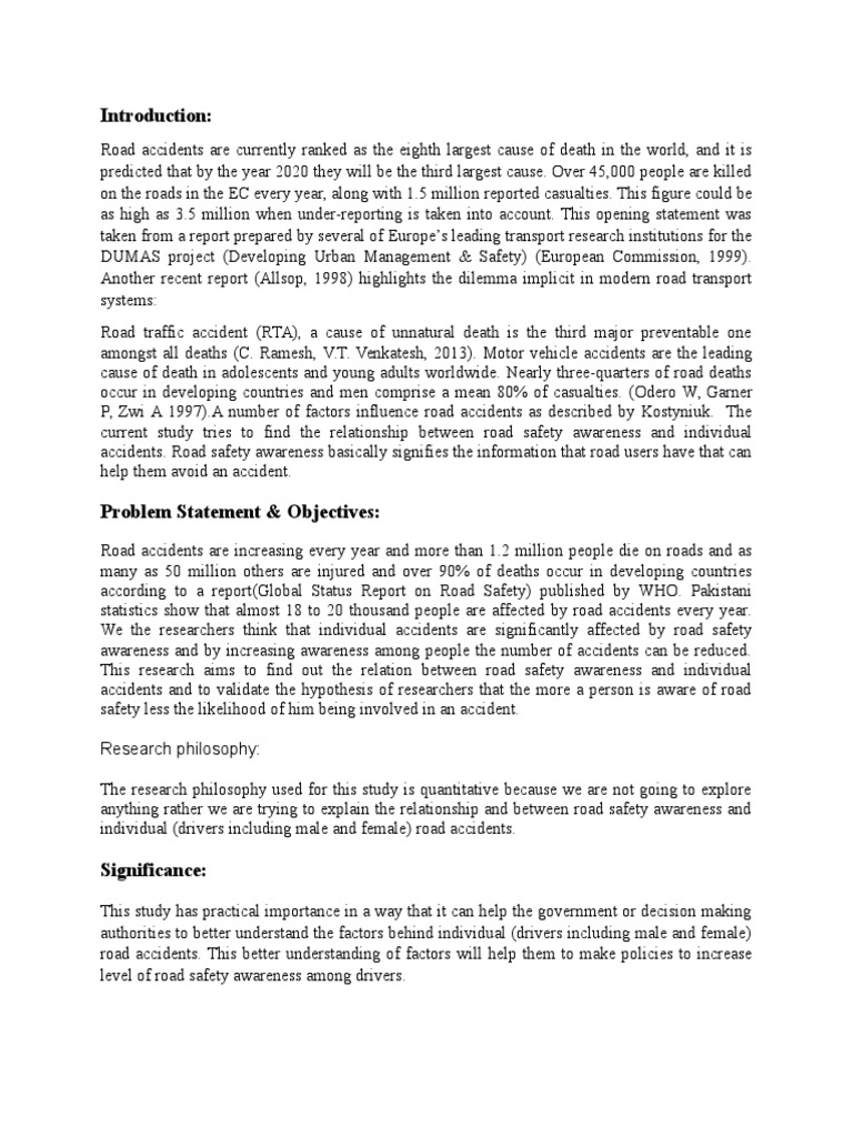 Road Safety Awareness | PDF | Traffic Collision | Errors And Residuals