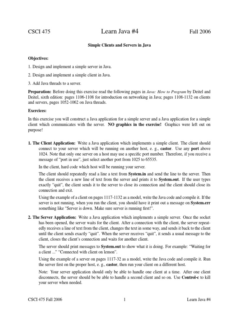 Examen Java | Download Free PDF | Java (Programming Language) | Server (Computing)