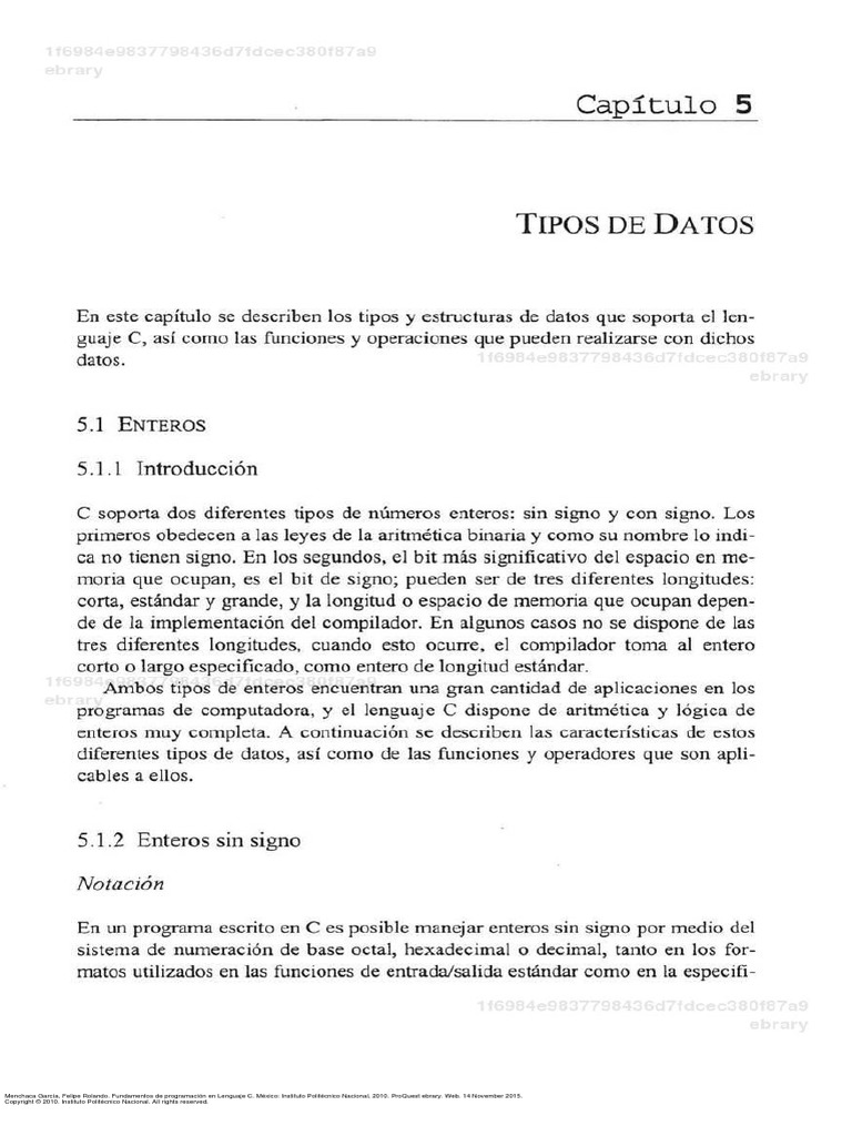 Fundamentos de Programaci N en Lenguaje C CAPITULO 5 | PDF | Ley de ...