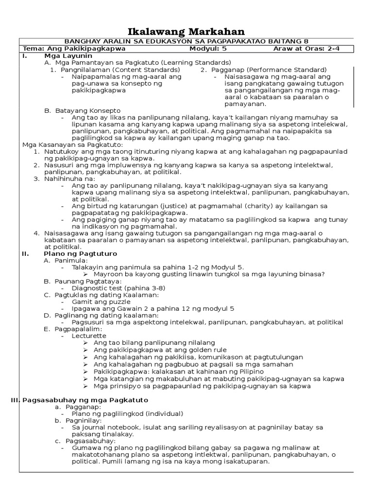 Banghay Aralin sa Esp G8.docx