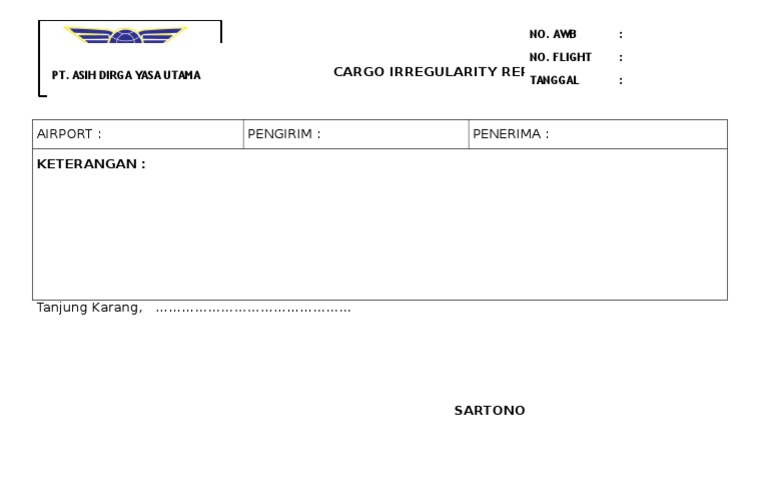 Cargo Irregularity Report | PDF