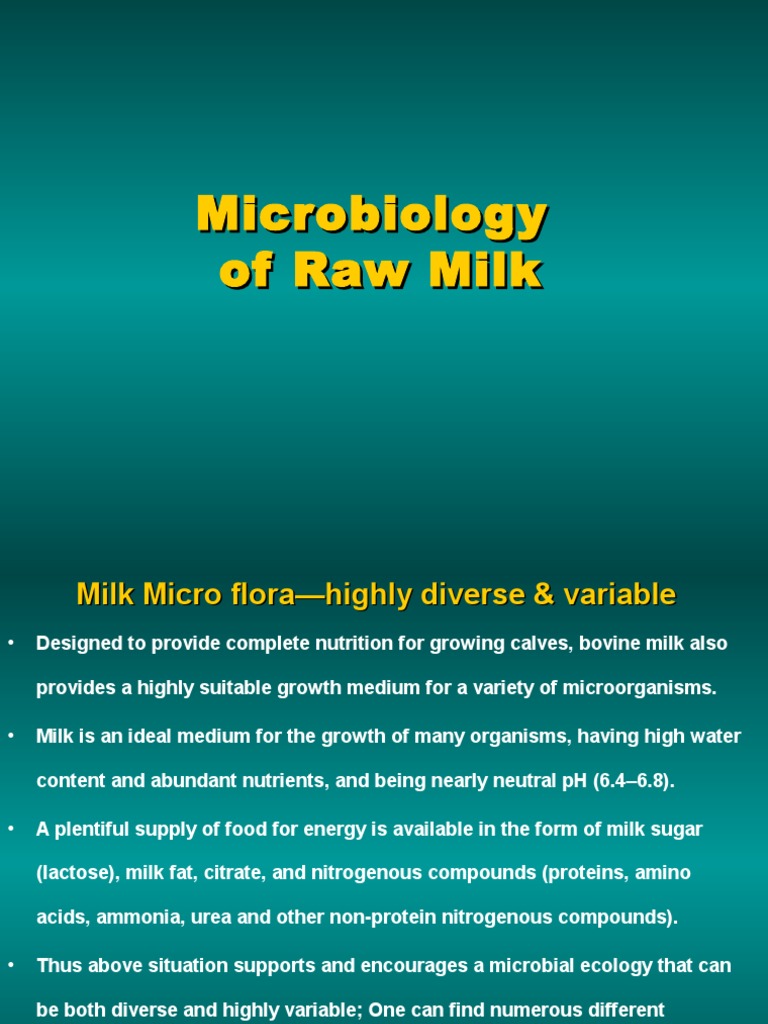Microbiology of Raw Milk | PDF | Antimicrobial Resistance | Pseudomonas