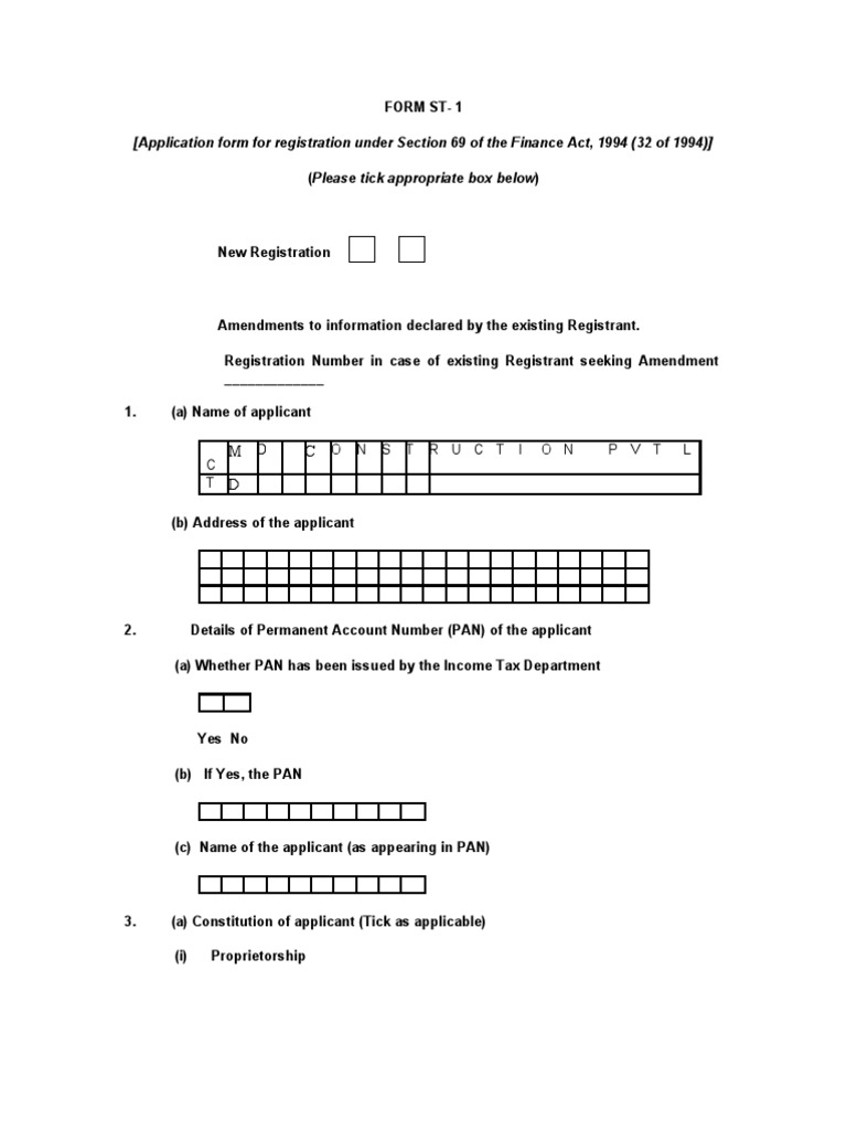 Application for Form 69 Registration | PDF