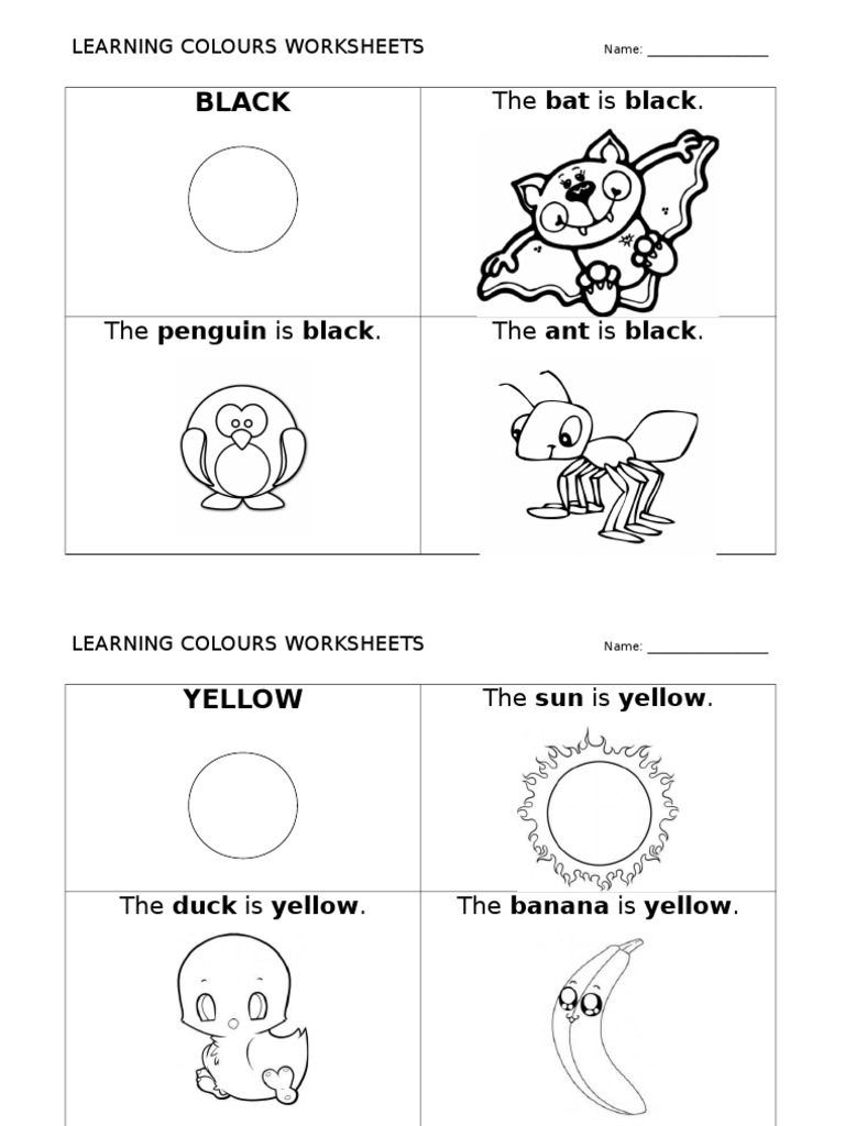 Colours Worksheets | PDF